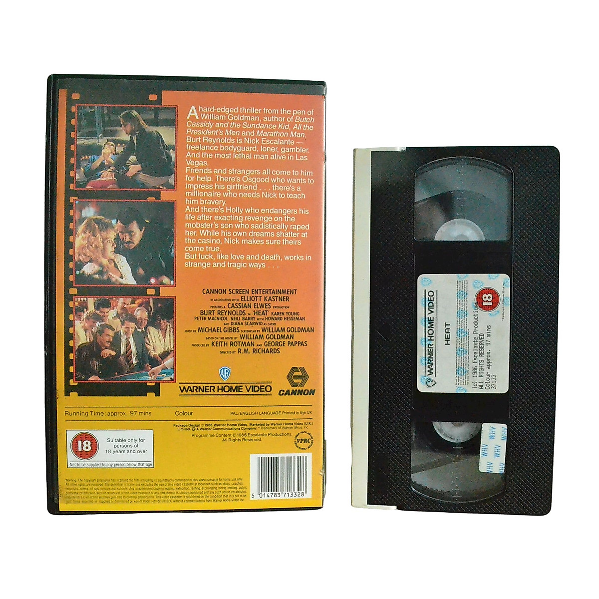 Heat - Burt Reynolds - Warner Home Video - Vintage - Pal VHS