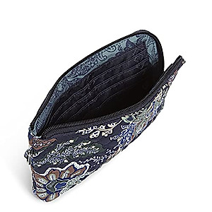 Vera Bradley Women's Cotton Wristlet With RFID Protection, Java Navy Camo - Recycled Cotton, One Size
