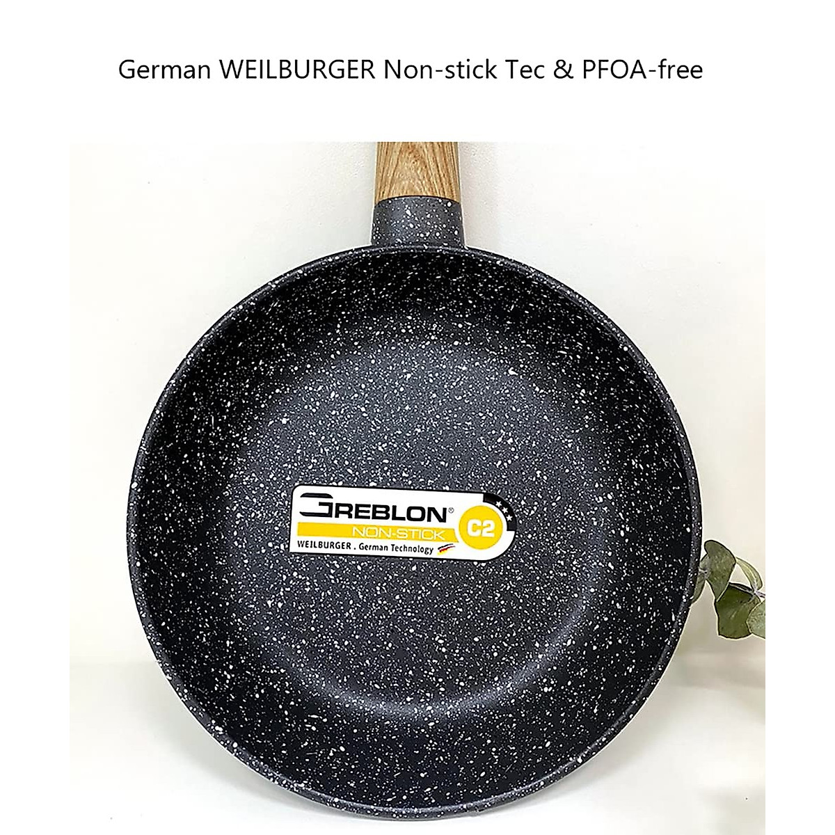 Amercook Spherical Non Stick Wok with Lid, Frying Pan and Pot Set, Small Skillet PFOA Free, 6 Inch