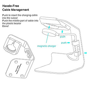 Tranesca Watch Charger Stand Holder Dock for Series 8/7 / 6/5 / 4/3 / 2/1/ SE (38mm / 40mm / 41mm / 42mm / 44mm / 45mm) - Silver Grey - Must Have Watch Accessories
