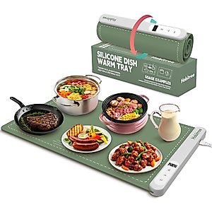 Food Warming Mat, Electric Warming Tray - 6 Heat Settings, Rollable & Portable, Upgraded Graphene Full Surface Rapid Heating, Easy to Clean, Ideal for Parties, Buffets, and Daily Use