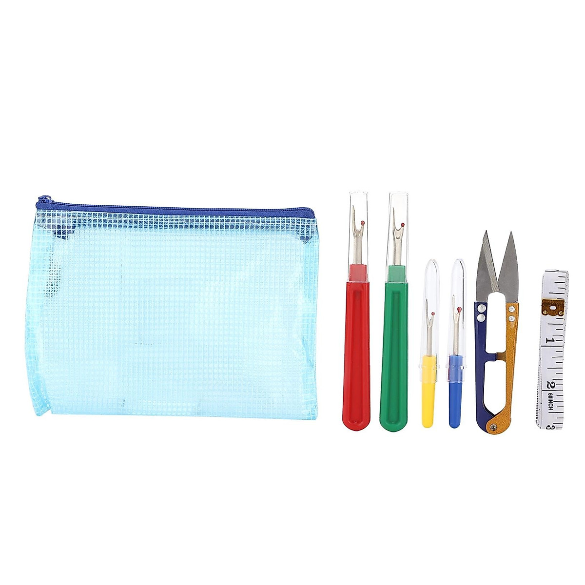 Colorful Stainless Steel Seam Ripper Set with Handy Handles - Thread Remover and Needlework Accessories for Sewing Kit Embroidery Quilting Tools and Thread