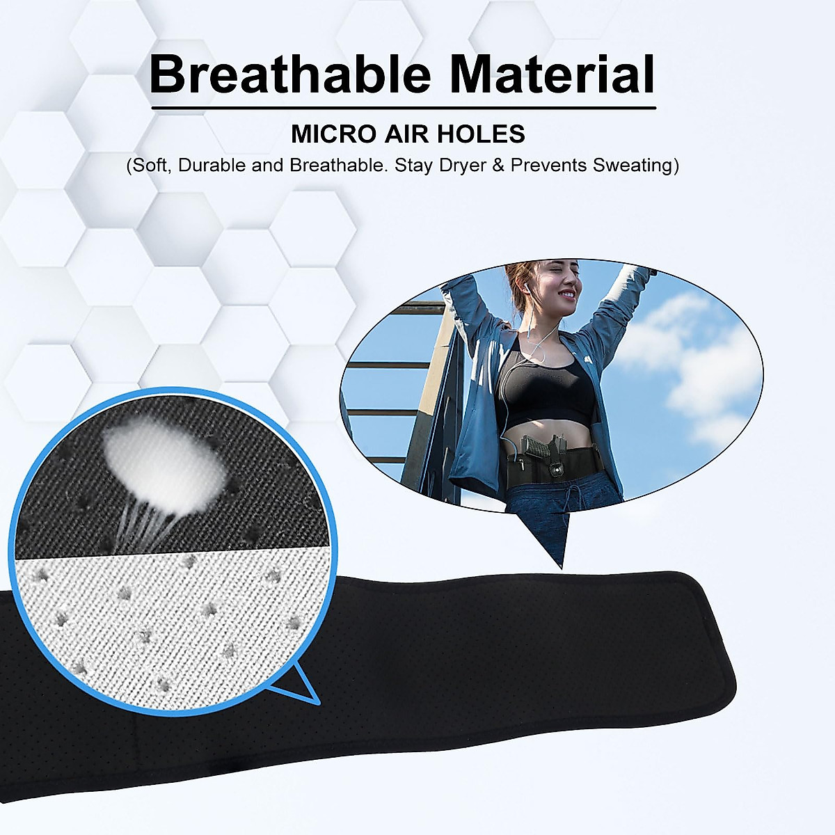 Crienten Belly Band Holster for Concealed Carry, Concealment Gun Holster for Men & Women, Waist Holsters Fits Taurus, Smith, Glock P238, Ruger LCP, S&W M&P Shield 9MM Most Pistols and Revolvers