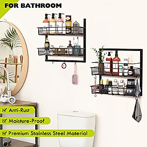 Mefirt Over The Door Pantry Organizer, Wall Mount Spice Rack, 6 Adjustable Baskets and Dual-use (Multi-use) Heavy-Duty Metal Hanging Seasoning Rack-Kitchen Organization,Bathroom,Closet, Cabinet,Cans