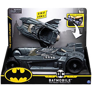 DC Comics Spin Master Batman Batmobile and Batboat 2-in-1 Transforming Vehicle, for Use 4-Inch Action Figures, Kids Toys for Boys