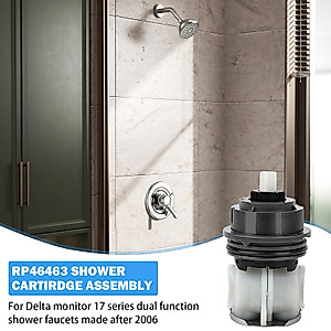 RP46463 Delta Shower Cartridge Replacement for Delta Monitor 17 Series (2006-Present) Dual Function Bath Tub and Shower Faucet Parts Delta Shower Faucet Cartridge with Seat and Spring Adapter
