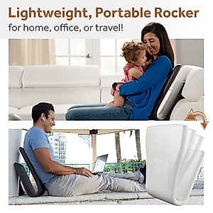 READY ROCKER Portable Rocking-Chair - Ideal for Nursery Furniture, Home-Office-Chair-Outdoor-Use, Travel for Moms, Dads, Seniors - Replaces Need for Glider - Baby Registry-Shower Gift | Cloud