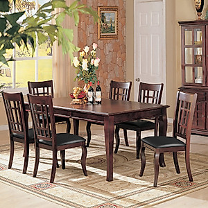 YISUN Chair Seat Covers Set of 6, Pu Leather Waterproof Dining Room Chair Covers, Stretch Chair Cover for Dining Room Chair Protector Slipcover for Kitchen, Hotel (Pu Black, 6)