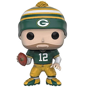 POP Football: Packers - Wave 3 Aaron Rodgers Funko Vinyl Figure (Bundled with Compatible Box Protector Case), Multicolor, 3.75 inches