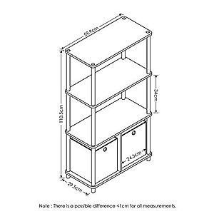 Furinno NW889DC/BK Go Green 4-Tier Multipurpose Storage Rack w/Bins, Dark Cherry/Black