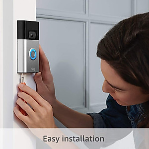 Certified Refurbished Ring Video Doorbell – 1080p HD video, improved motion detection, easy installation – Satin Nickel
