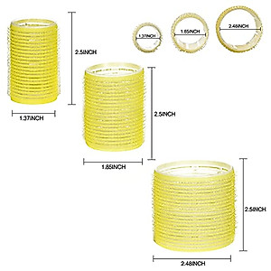 36 Pack Self Grip Hair Rollers Set - Salon Dressing Curlers for Long Hair, No Heat Jumbo, Large and Medium Rollers With Clips & Comb