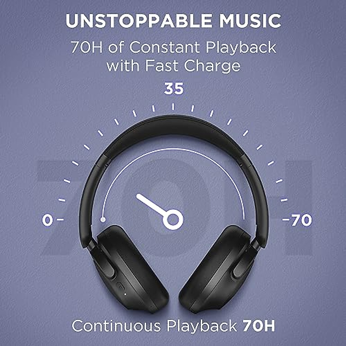 1MORE SonoFlow SE Active Noise Cancelling Wireless Headphones, Over Ear Bluetooth Headphones with DLC Dynamic Driver, 70H Playtime, Clear Calls, Custom EQ via app