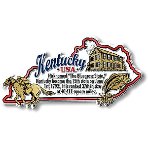 Kentucky Information State Magnet by Classic Magnets, 4.1" x 2.1", Collectible Souvenirs Made in The USA