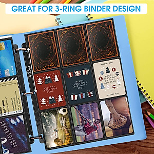 1080 Pockets Baseball Card Sleeves, JIQEZNL Premium 9 Pocket Card Sleeves Binder Sheets for 3 Ring Binder, Double Side Trading Card Protector Pages for Pokemon, Yugioh, Sport, Football Card Collector
