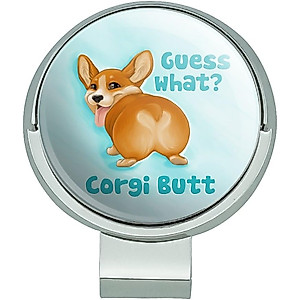 GRAPHICS & MORE Guess What Corgi Butt Funny Joke Golf Hat Clip with Magnetic Ball Marker