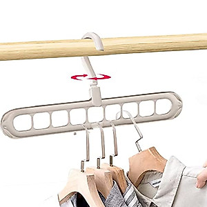 Space Saving Hangers | Multifunctional Shirt Hangers Space Saving | Closet Accessories Coat Closet Organizers and Storage with 9 Holes for Heavy Clothes Moluo