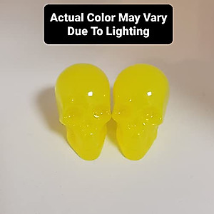 Yellow Skull Cabinet Knobs/Drawer Knobs (Black Light Activated) (Set of 2)