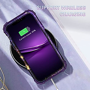 Miqala for iPhone 11 Case with 2 Tempered Glass Screen Protector+ 2 Camera Lens Protector,Three Layer Shockproof Heavy Duty Full Body Protective Case for Apple iPhone 11 6.1 inch.,Purple