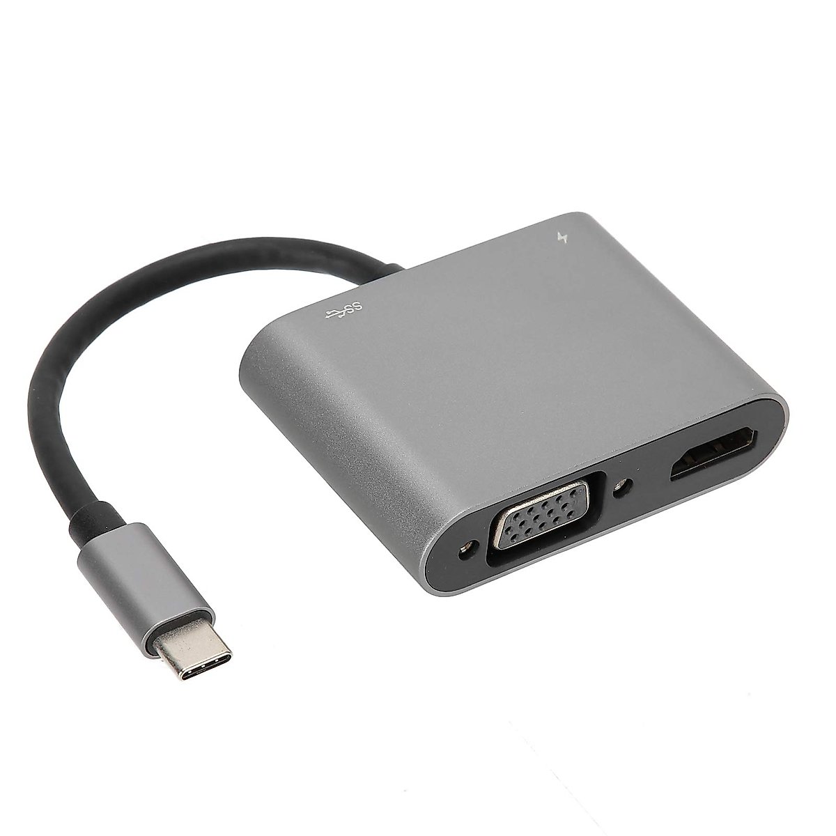 Shipenophy Type-C Hub Stable Operation 4-in-1 USB 3.0/3.1 Specifications Silver Durable Type‑C Adapter for PC Laptop Computer