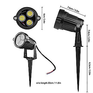 LemonBest 2pcs LED Landscape Garden Wall Yard Path Pond Flood Spot Light Outdoor IP65 Decorative Lamp Cool White 12V