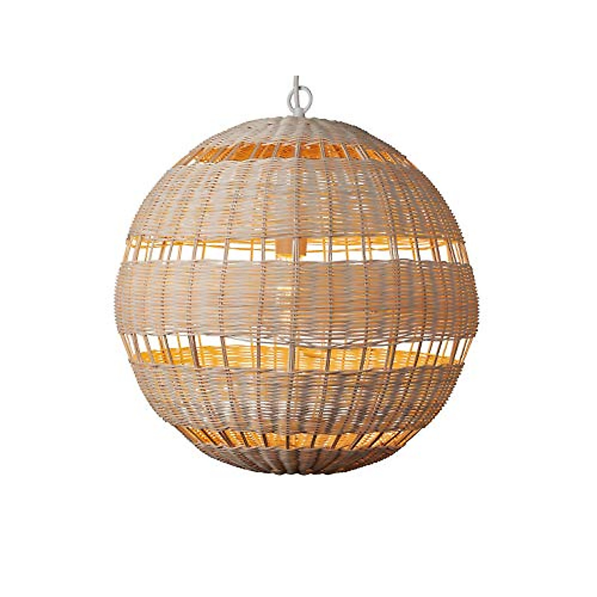 Globe Electric 61015 1-Light Pendant, Natural Woven Twine, Designer White Cloth Cord, Bulb Included