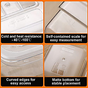 Nuenen 8 Pcs 1/6 Size, 2.6 Inch Deep Food Pan Clear Food Storage Container Polycarbonate Plastic Pan Clear Plastic Cold Pans for Kitchen Restaurant Food Prep, 1 Quart