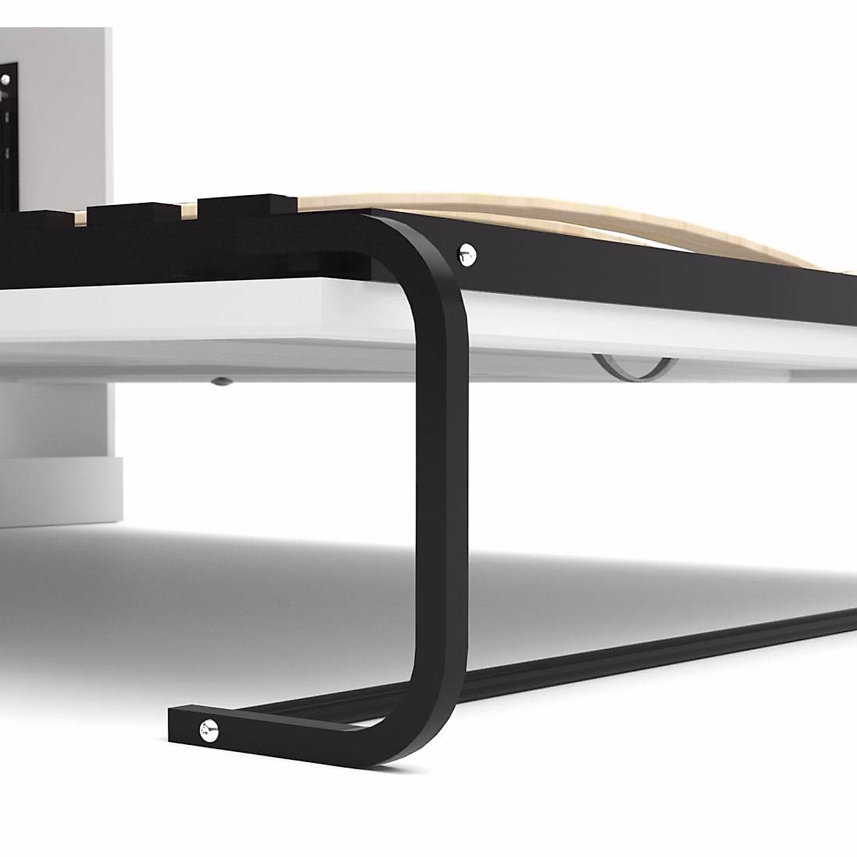 Bestar Versatile Queen Murphy Bed with Closet Organizer (92W) in White, Sleeping Arrangement and Wardrobe for Multipurpose Room