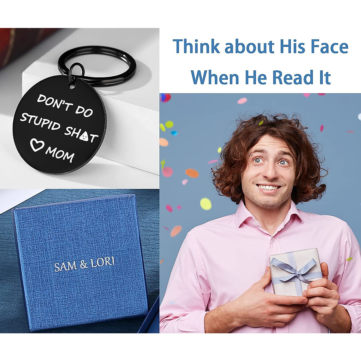 SAM & LORI Gifts for Him Teens Boys 21st Birthday Gifts for Him Age 12 14 16 18 Year Old Teenage Gift Ideas Son Christmas Stocking Stuffers Funny Keychain Cute Cool Sweet Valentines Easter Graduation