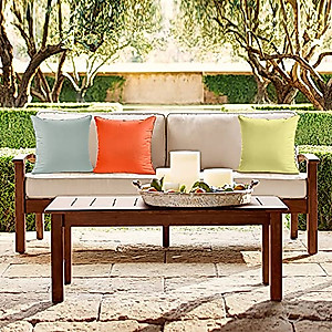 Set of 4 Outdoor Pillow Covers, Waterproof Decorative Square Throw Pillow Case for Garden Patio Tent Couch (Cover Only,No Insert) (Orange, 18x18 inch/ 45x45cm)