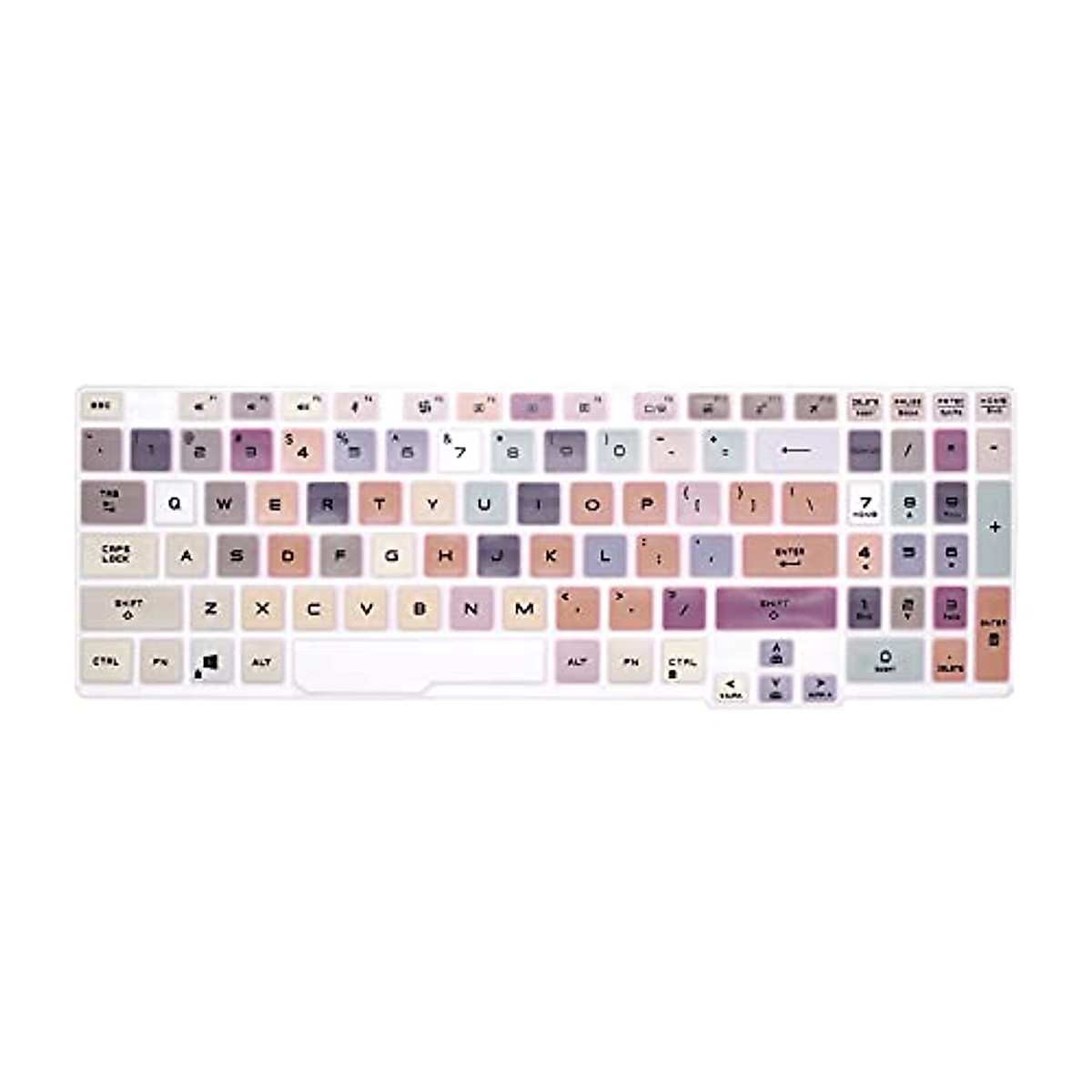 WYGCH Silicone Keyboard Cover Skin for ASUS Tianxuan 15.6 inch/Tianxuan Plus 17.3 inch for ASUS Flying Fortress 8 FA506 Gaming Laptop USA Version(Flame Colorful)