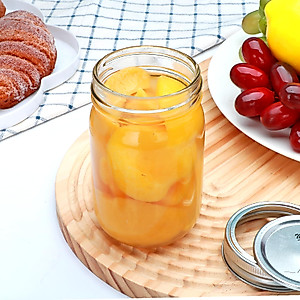 Encheng 12oz Regular Mouth Mason Jars with Lids and Bands,Clear Glass Canning Jars with Metal and Plastic Lids for Preserving,Meal Prep,Food Storage,Jam,Fermenting,Set of 12