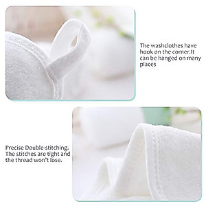 HIPHOP PANDA Bamboo Baby Washcloths,30 Pack (White) - 2 Layer Ultra Soft Absorbent Bamboo Towel - Natural Reusable Baby Wipes for Delicate Skin - Baby Registry as Shower