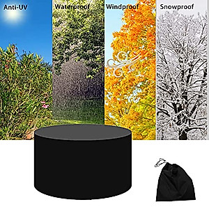 ZHANGY Patio Furniture Cover 24x24 in, Waterproof Patio Table Covers, Garden Furniture Covers Round, 420D Waterproof DustProof Outdoor Large Round Table and Chairs Furniture Set Covers