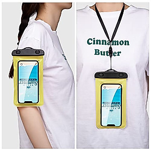 MILPROX Waterproof Phone Holder Pouch, [2 Pack] Universal Float Dry Bag，IPX8 Underwater Fanny Pack Phone Case with Neck Arm Waist Strap for All iPhone Galaxy Pixel Phone Up to 7.0" -Yellow