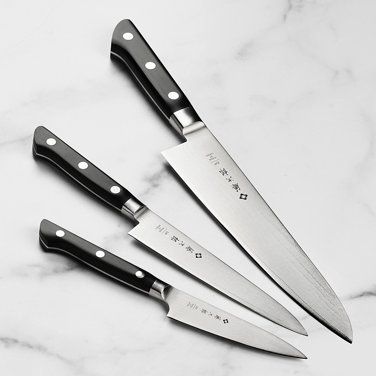 Tojiro DP Damascus 3-piece Knife Set