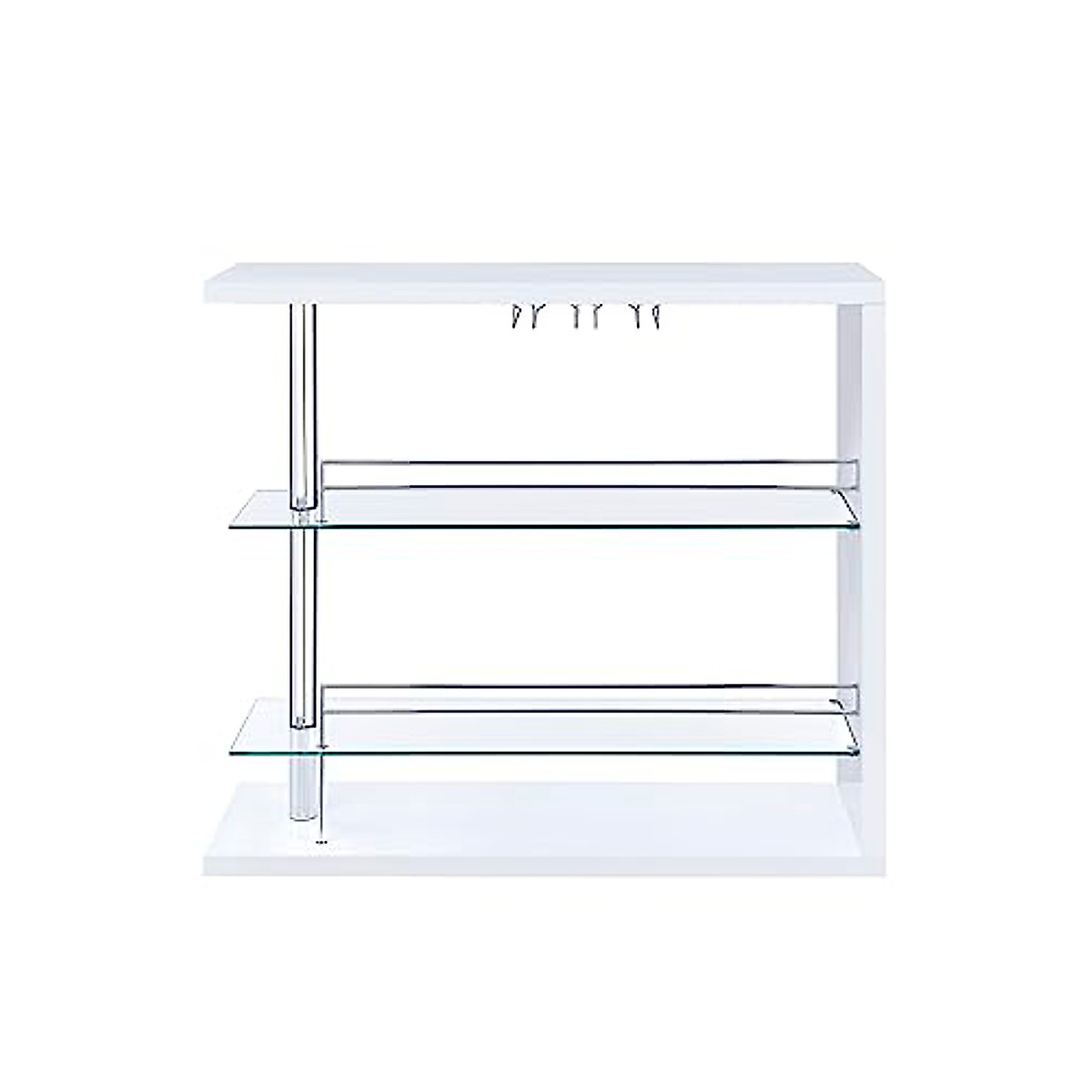 Coaster Home Furnishings Prescott Rectangular 2-Shelf Bar Unit Glossy White