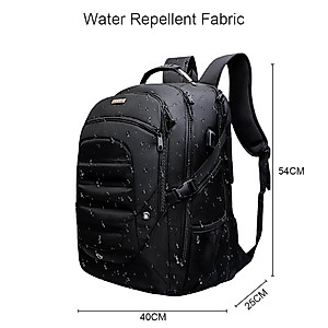 55L Travel Backpack with USB Charging Port TSA Friendly for Large Gaming Laptop 19.5 18 18.4 Inches Notebook Computer Bookbag for Men Students