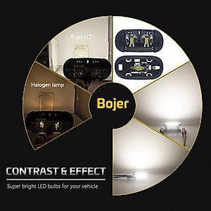 Bojer Interior LED Light Kit Compatible with 2007-2018 Jeep Wrangler JK 501 578 Dome Map Bulb Replace White Color