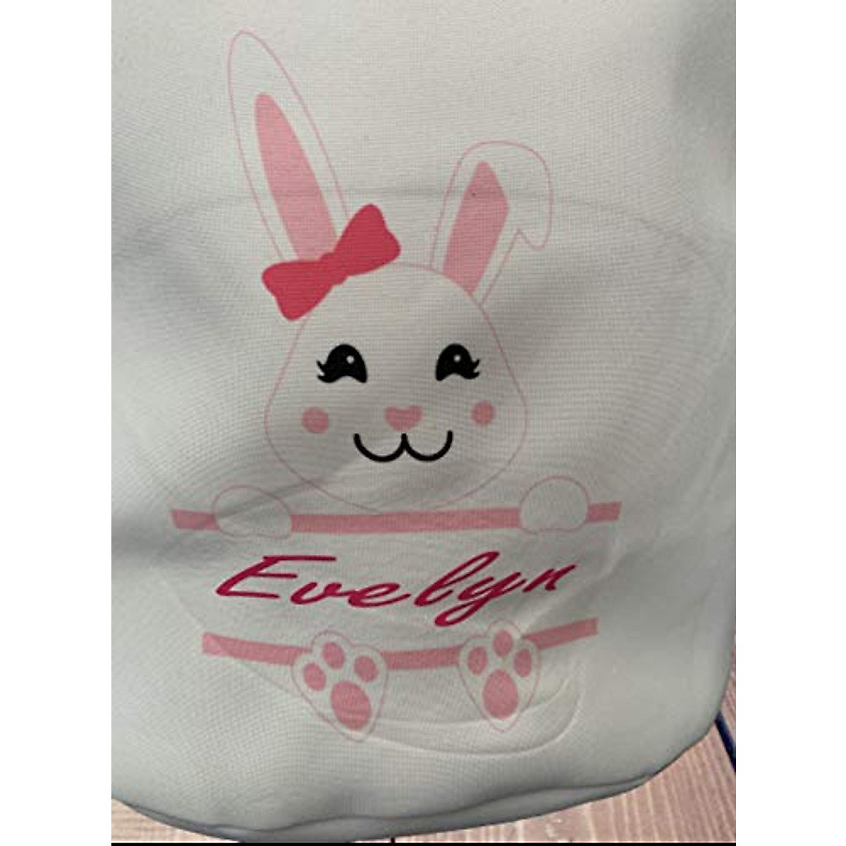 Personalized Easter Bunny Basket for Egg Hunting - Bucket with Handle - Empty - Gathering Pail - Canvas