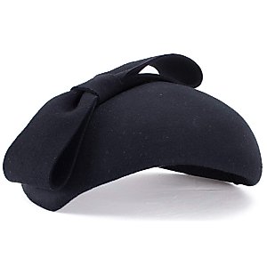 Lawliet Teardrop Women 1940s Wool Felt Fascinator Hat Bow Tam Beret Casque A568 (Black)