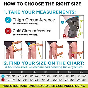 BraceAbility Knee Brace for Large Legs and Bigger People with Wide Thighs - Kneecap Protection Pad Treats Patellar Tendonitis, Chondromalacia, Patellofemoral Pain, Instability and Dislocation