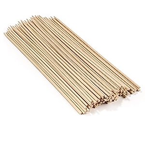 BambooMN Premium 30 Inch (2.5ft) 5mm Thick Safe Extra Long Multipurpose Marshmallow S'mores Roasting Bamboo Sticks Skewers, 100 Pieces Perfect for Camping or Outdoor Party, Garden Sticks