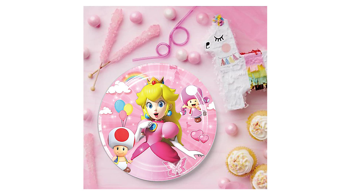 Princess Peach Party Supplies - 51 Pcs Celebration Set