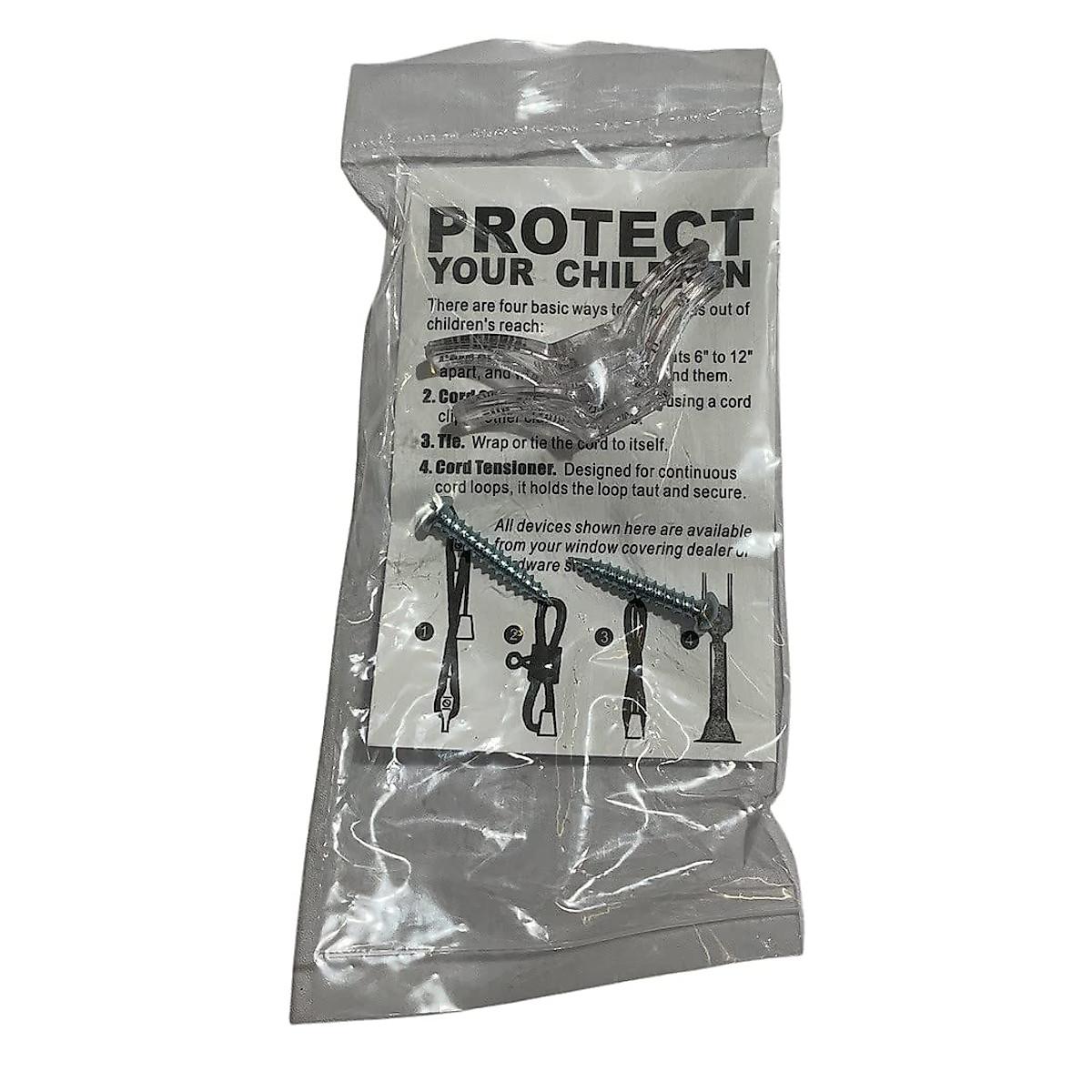 Amazing Drapery Hardware Child Safety Cord Cleat Safety Kit - Clear