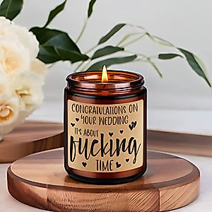 GSPY Scented Candles - Wedding Gifts for Couple - Congratulations on Your Wedding, Funny Wedding Gifts, Wedding Candles - Best Friend Wedding Gift, Newlywed Gift, Bride and Groom Gifts, Marriage Gifts