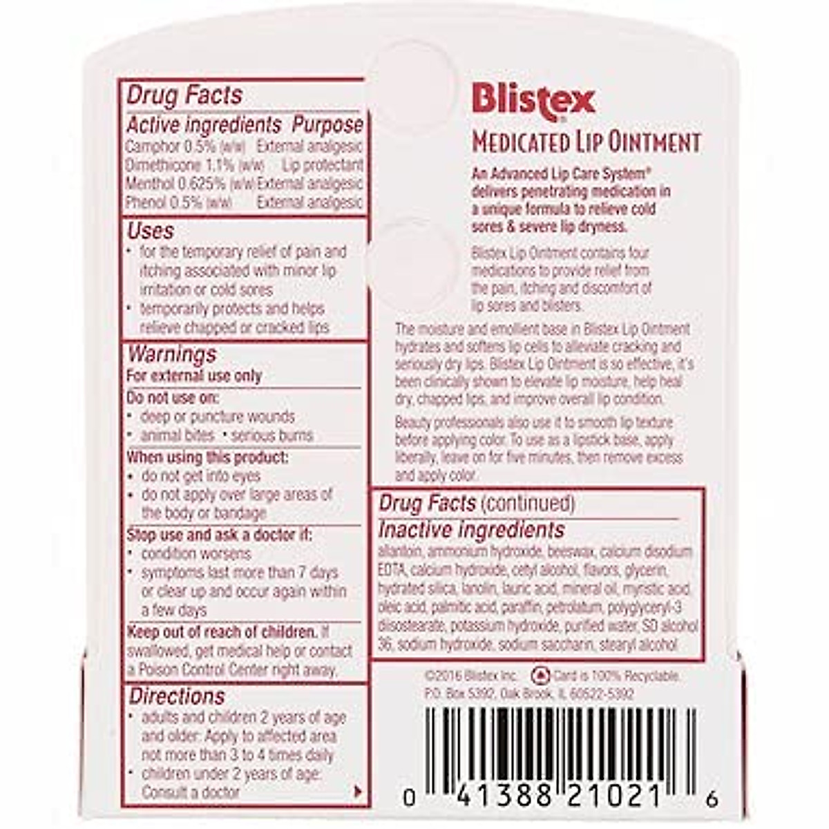 BLISTEX Medicated Lip Ointment, 0.21 Oz (Pack of 3)