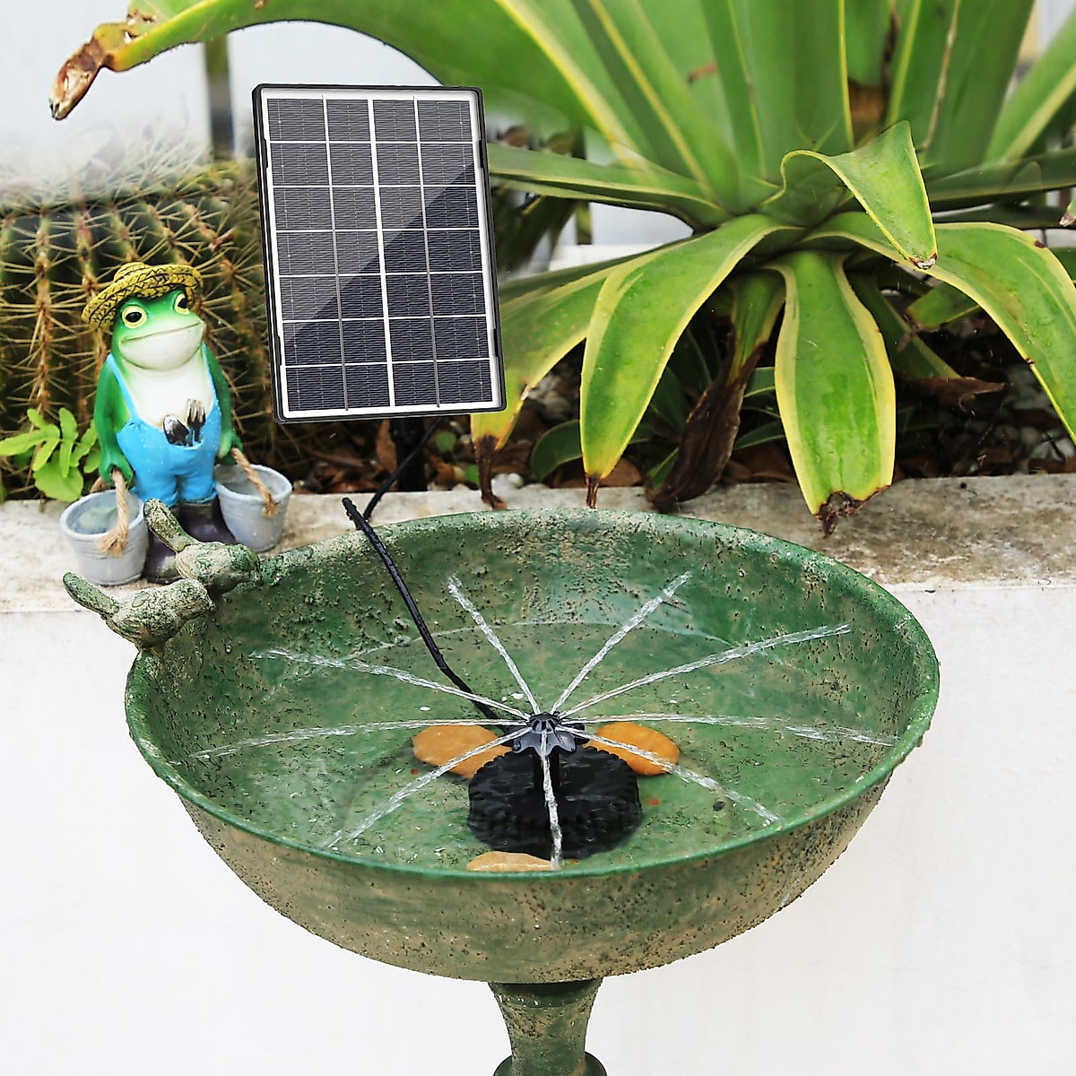 AISITIN 3.5W Solar Fountain Pump, Solar Fountain Outdoor with Upgraded Glass Solar Panel and Nozzles, Solar Water Fountain Pump for Bird Bath, Ponds, Garden, Fish Tank and Swimming Pool