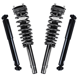 Detroit Axle - Struts Shocks for 2.5L 2010 2011 2012 Ford Fusion 10 11 Mercury Milan Complete 2 Front Struts with Coil Spring 2 Rear Shock Absorbers Replacement Ready Struts Assembly