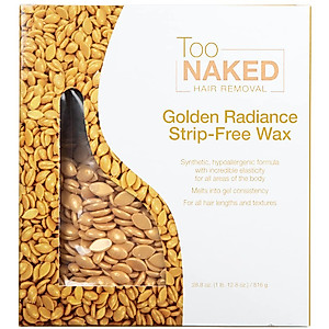 Too Naked Golden Radiance Strip-Free Wax, Hypoallergenic, Incredible Elasticity Peel Wax size 28.8 Ounces